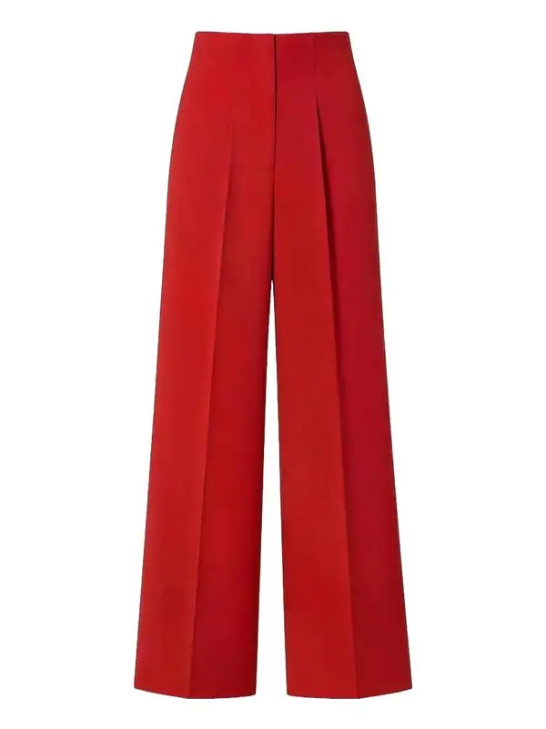 RETORI Retro Cady High-waisted Wide-leg Trousers - Red