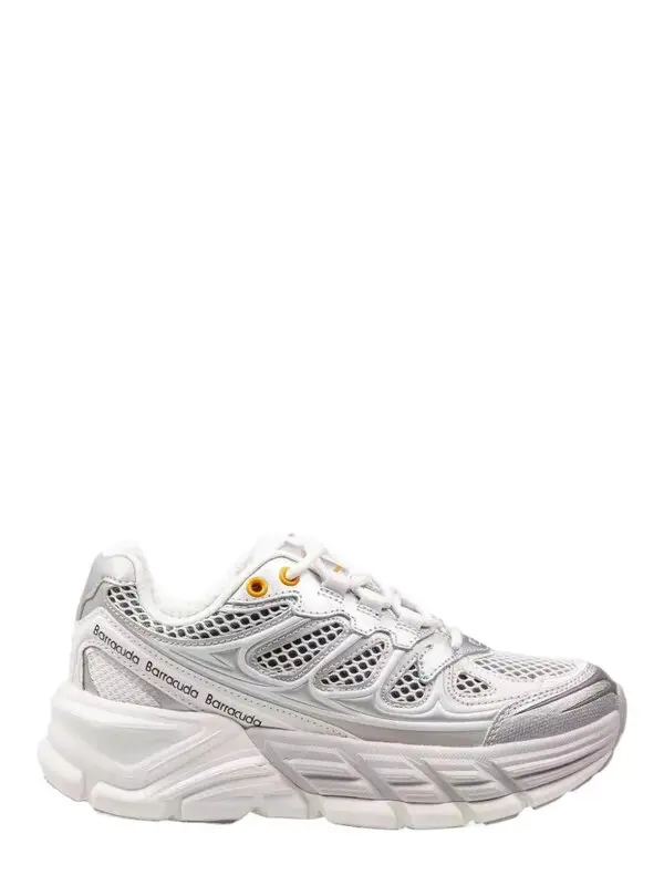 BARRACUDA Round-toe Sneakers With Mesh Panels - White