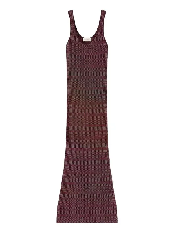 RETORI Check Stitch Sleeveless Maxi Dress - Red