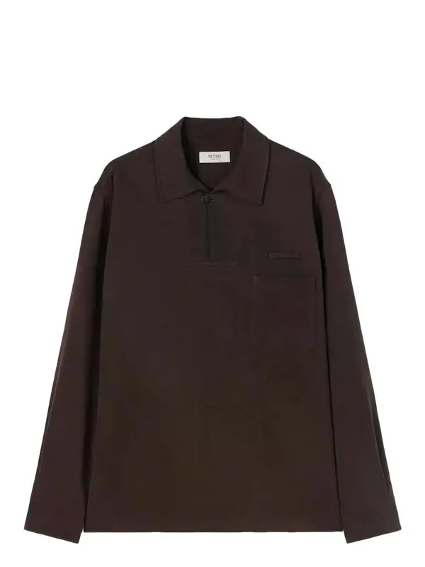 RETORI Patch-pocket Polo Shirt - Brown