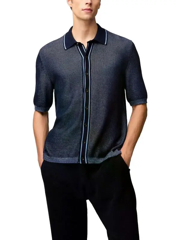 RETORI Vanisé-knit Polo Shirt - Blue