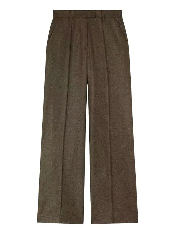 RETORI Retrol Embroidered Pleated Trousers - Brown