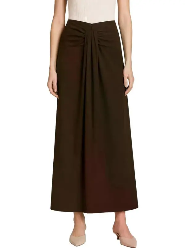 RETORI Draped Midi Skirt - Brown