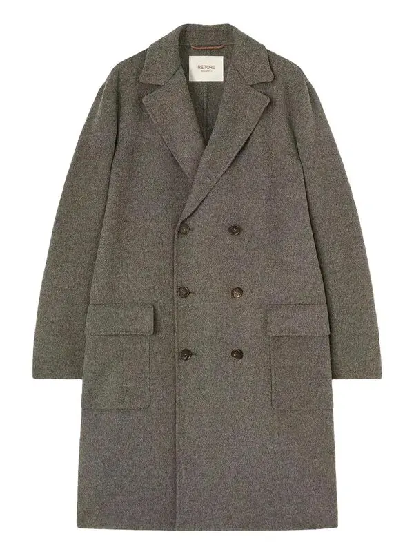 RETORI Retro Double-breasted Wool Coat - Grey