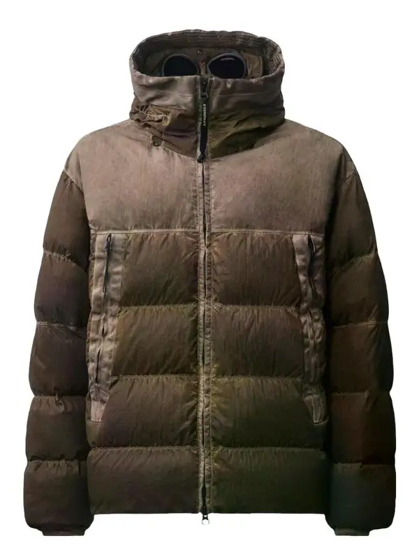 C.P. COMPANY Goggle-detail Quilted Jacket - Brown