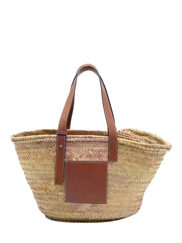 Loewe Raffia Anagram Basket Tote Bag - Neutrals