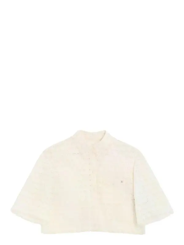Valentino Garavani Micro Cotton Fleurs A Jour Shirt - Neutrals