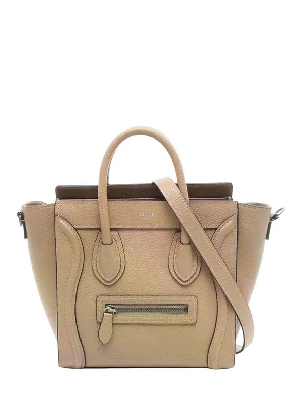 Celine Leather Luggage Tote Satchel - Neutrals