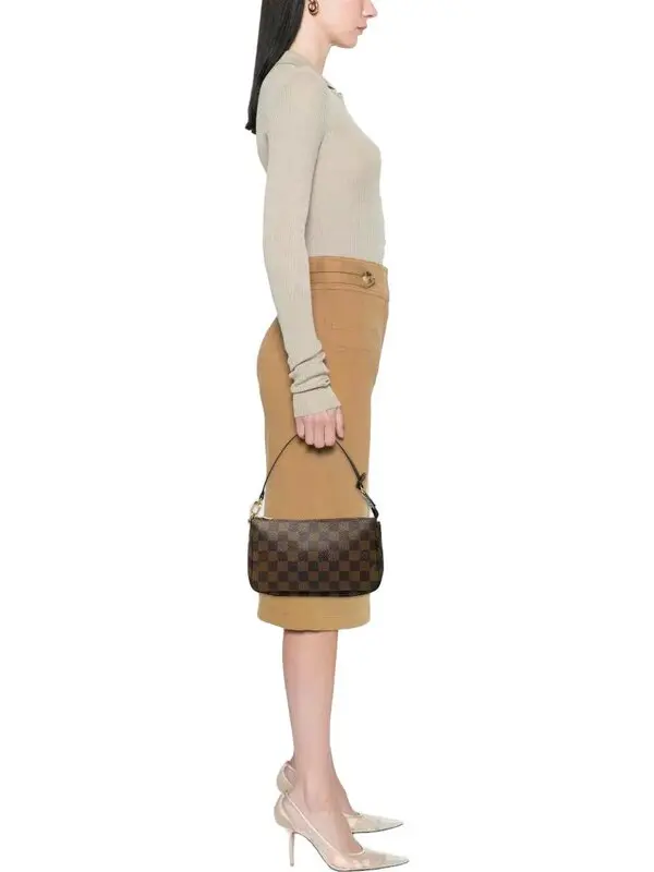 LOUIS VUITTON Damier Ebene Pochette Accessories Shoulder Bag - Brown