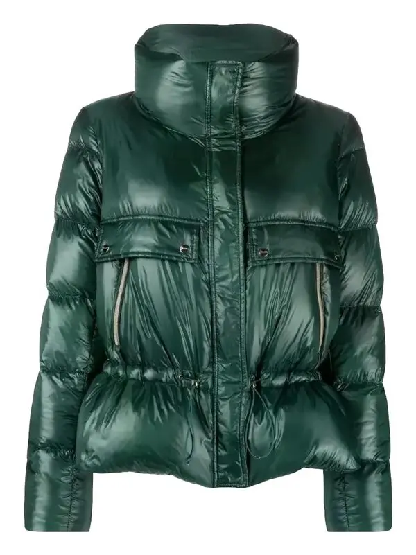 Herno Peplum Padded Jacket - Green