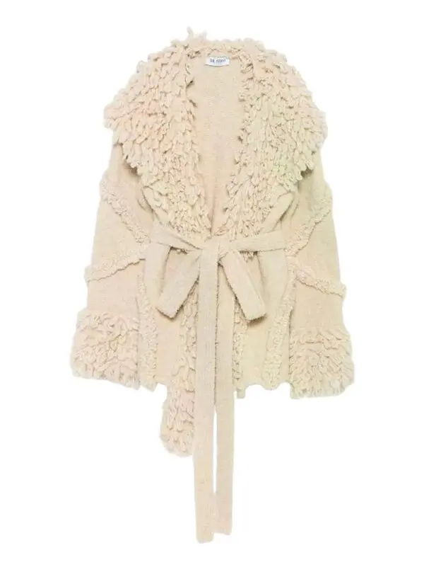 Attico Fringe-trim Belted Jacket - Neutrals