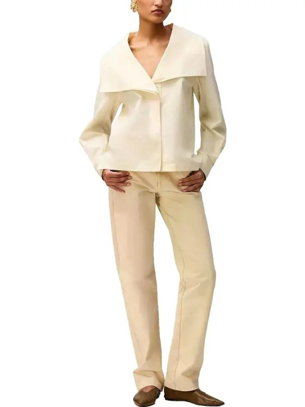 RETORI Embroidered Waistband Jeans - Neutrals