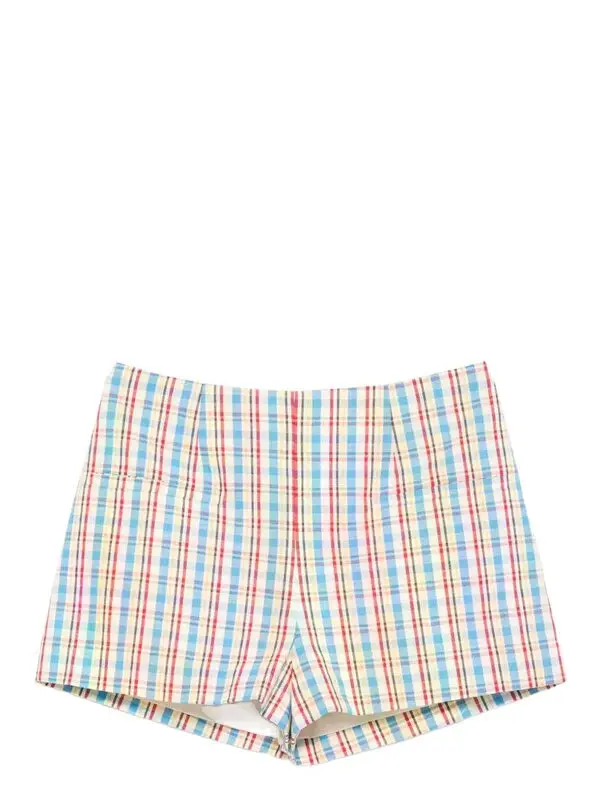 Faithfull The Brand Aurora Checkered High-waisted Shorts - Neutrals