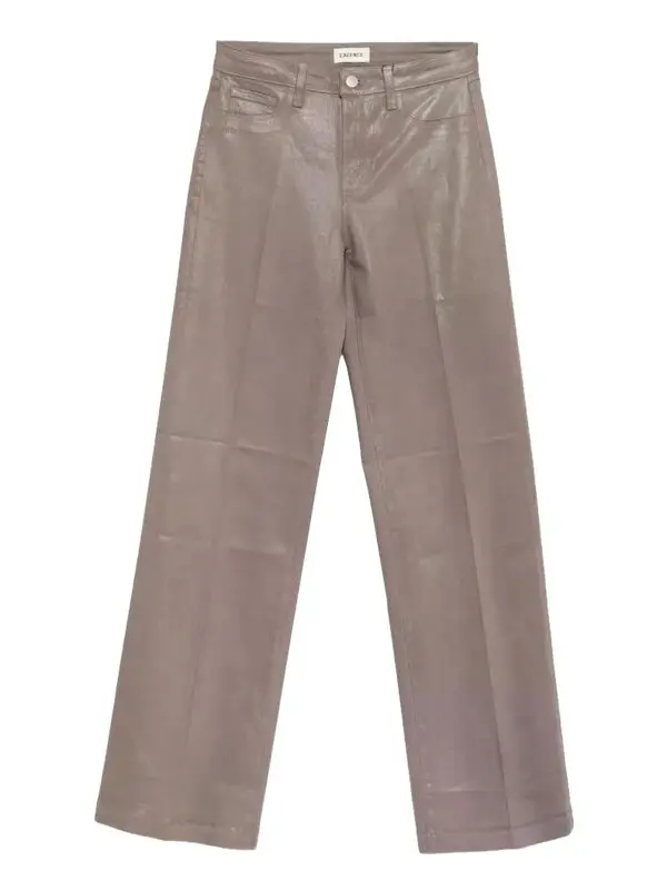L'Agence Cayton Coated Wide-leg Jeans - Grey