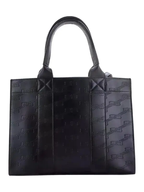 Balenciaga Hardware Embossed Leather Small Tote Bag - Black