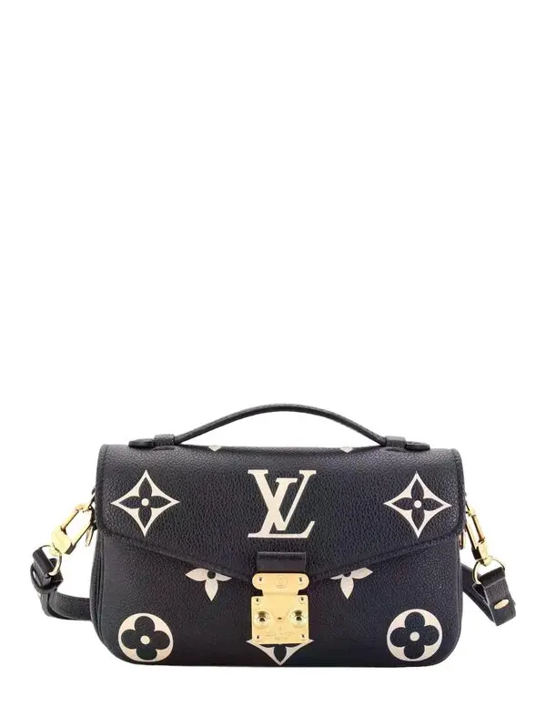 LOUIS VUITTON Pochette Métis Monogram Empreinte Giant East West Shoulder Bag - Black