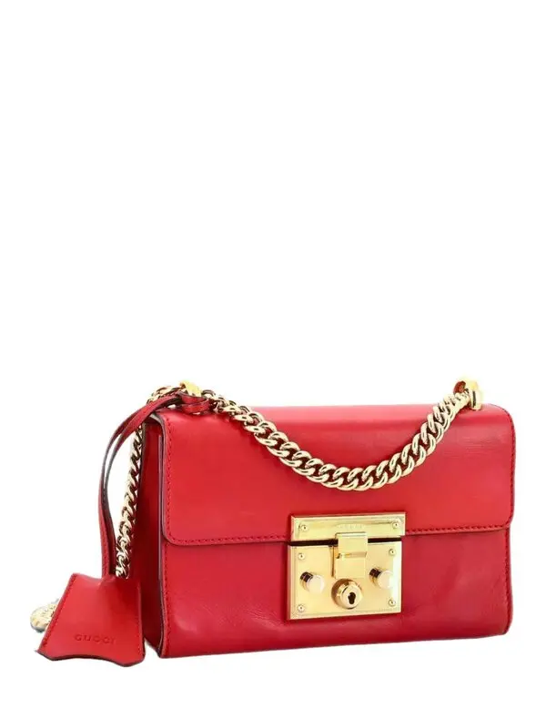 Gucci Padlock Leather Small Shoulder Bag - Red