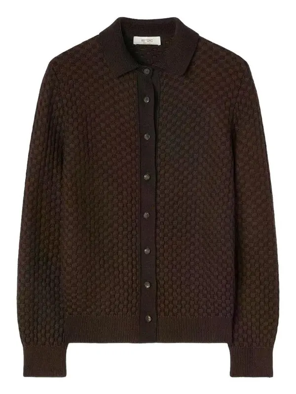 RETORI Retrojacquard-knit Button-down Cardigan - Brown