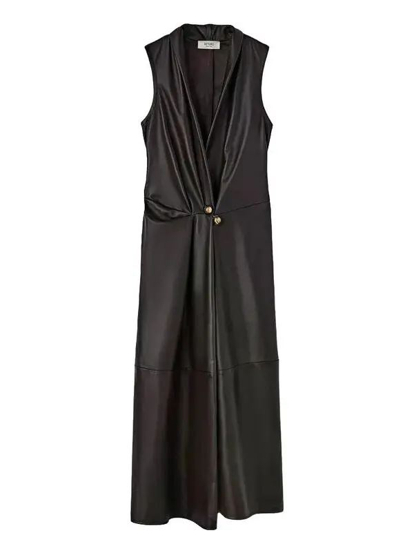 RETORI Retro Manogsteen Leather Maxi Dress - Brown