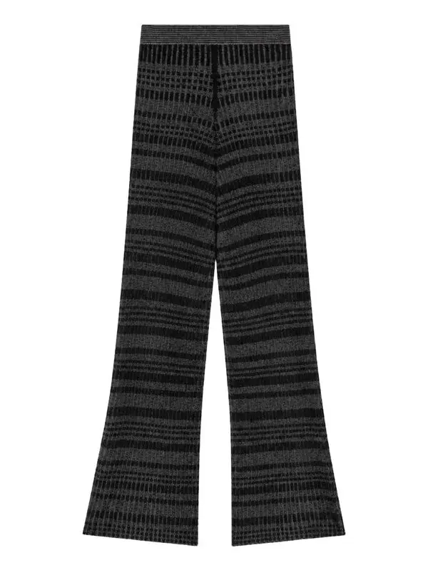 RETORI Retro Patterned Knitted Wool Trousers - Black