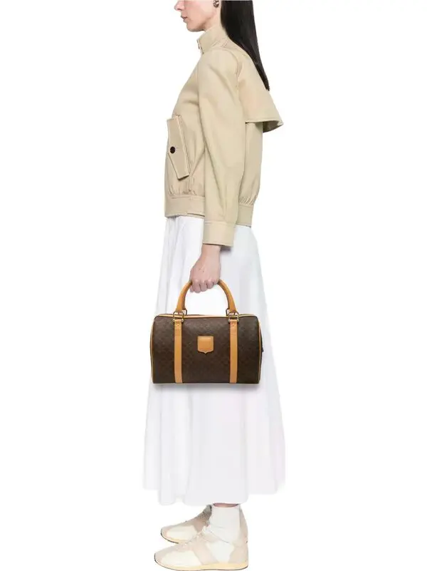 Celine Macadam Coated Canvas Boston Bag - Brown