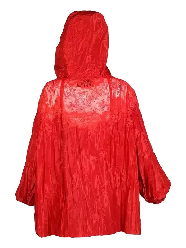 Valentino Garavani Lace-panelled Hooded Jacket - Red