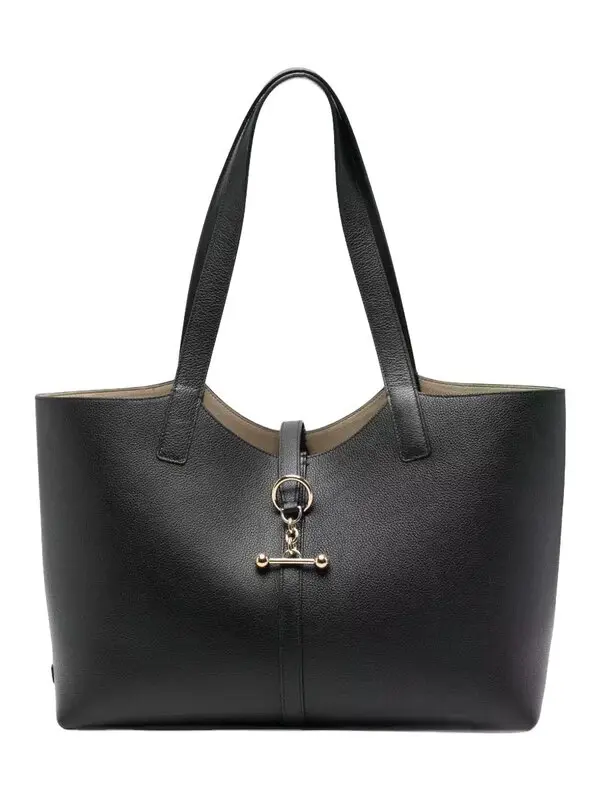 Strathberry Kite Leather Tote Bag With Gold-tone Hardware - Black