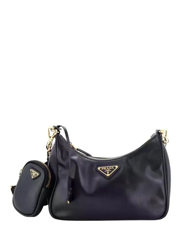 Prada Re-edition 2005 Soft Calfskin Small Shoulder Bag - Black
