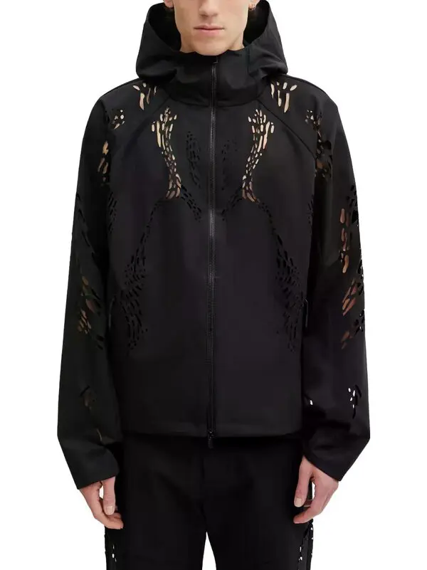 HELIOT EMIL Roan Laser-cut Hooded Jacket - Black