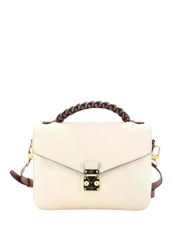 LOUIS VUITTON Braided Handle Pochette Métis Monogram Empreinte Leather Crossbody Bag - Neutrals