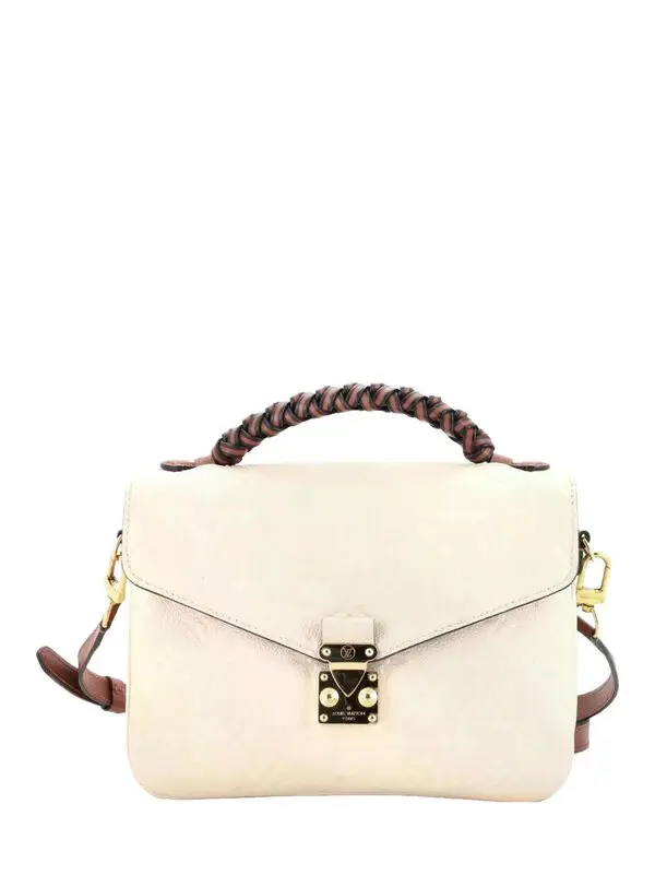 LOUIS VUITTON Braided Handle Pochette Métis Monogram Empreinte Leather Crossbody Bag - Neutrals