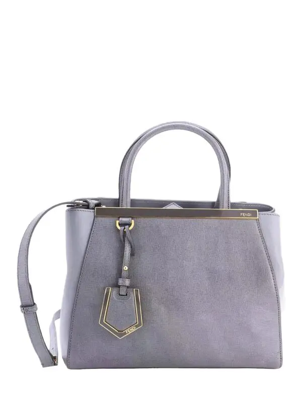 Fendi 2jours Leather Petite Satchel - Grey