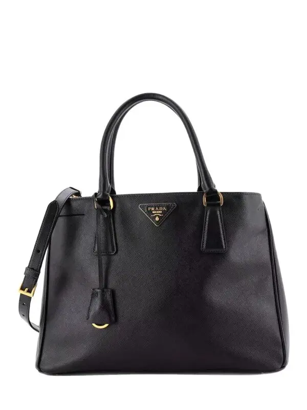 Prada Saffiano Leather Medium Tote Bag - Black