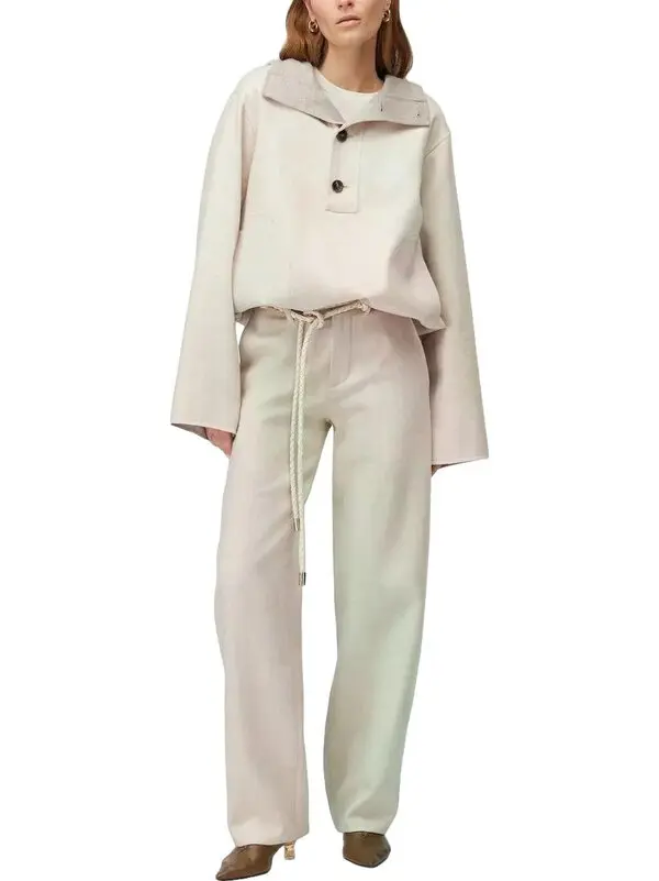 RETORI Drawstring Hem Wool Hoodie - Neutrals