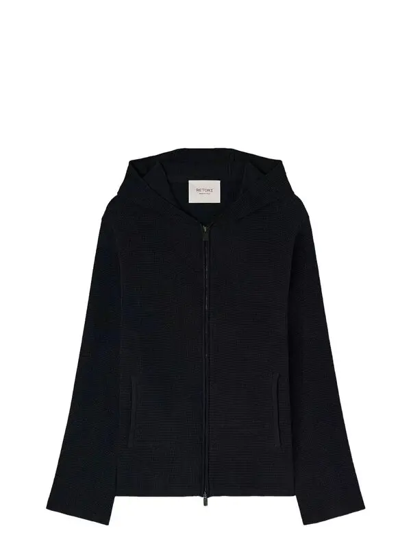 RETORI Retroz Knitted Zip-up Hoodie - Blue