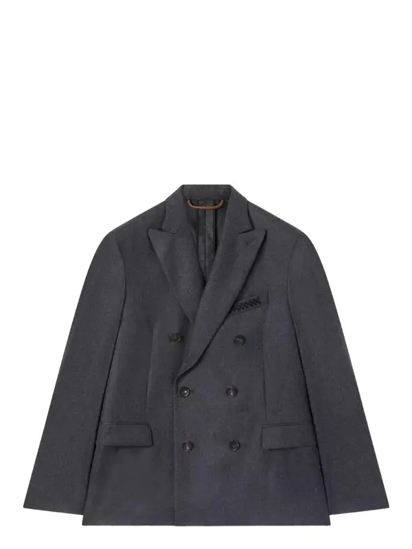 RETORI Double-breasted Peak-lapel Blazer - Grey
