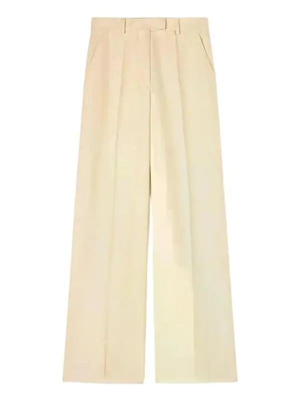 RETORI Retro Pleated Silk Shantung Wide-leg Trousers - Neutrals