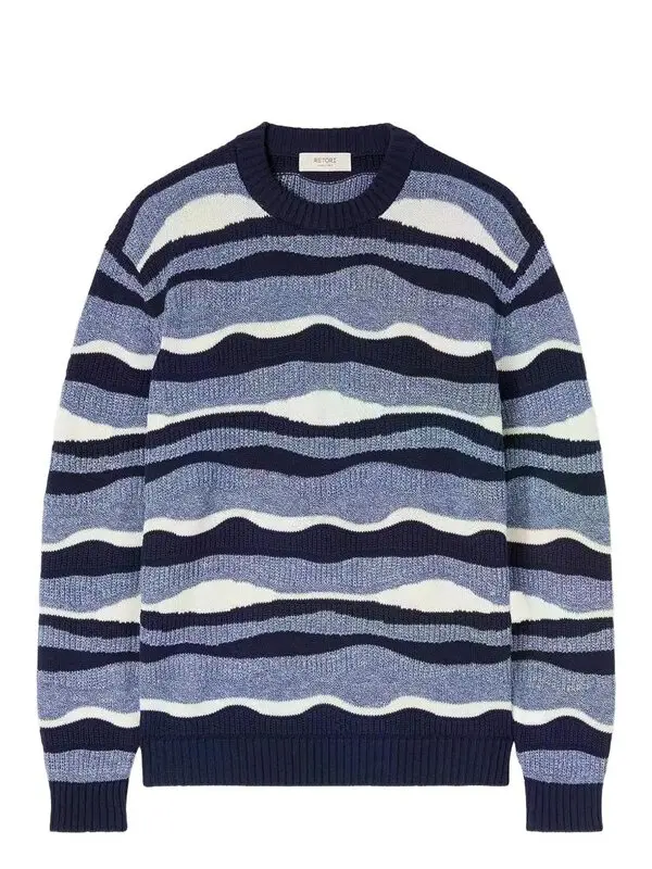 RETORI Retro Crew-neck Sweater - Blue