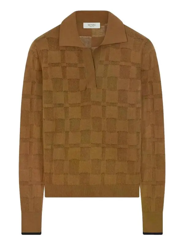 RETORI Retrori Polo-collar Sweater - Brown