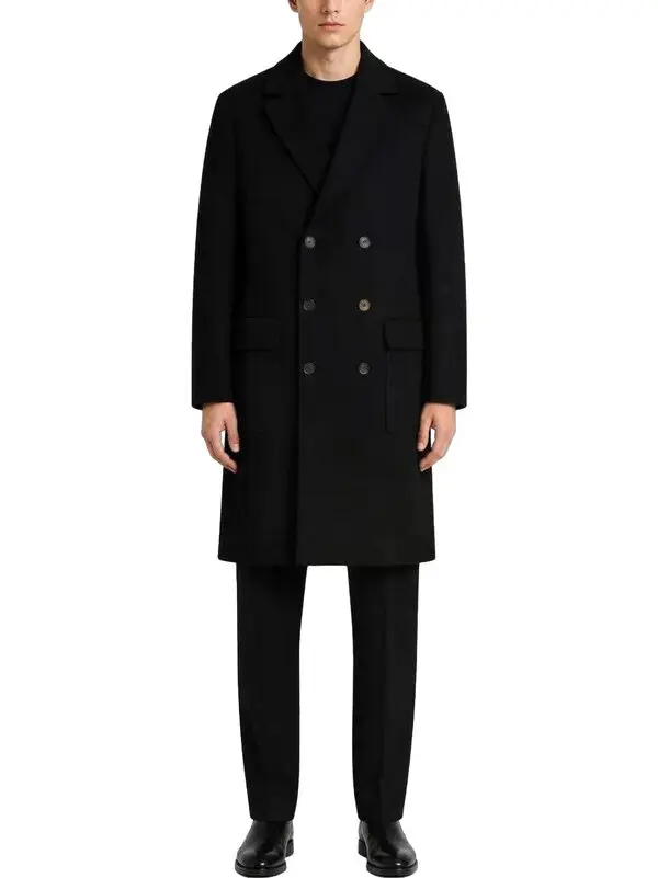 RETORI Retro Double-breasted Wool Coat - Black