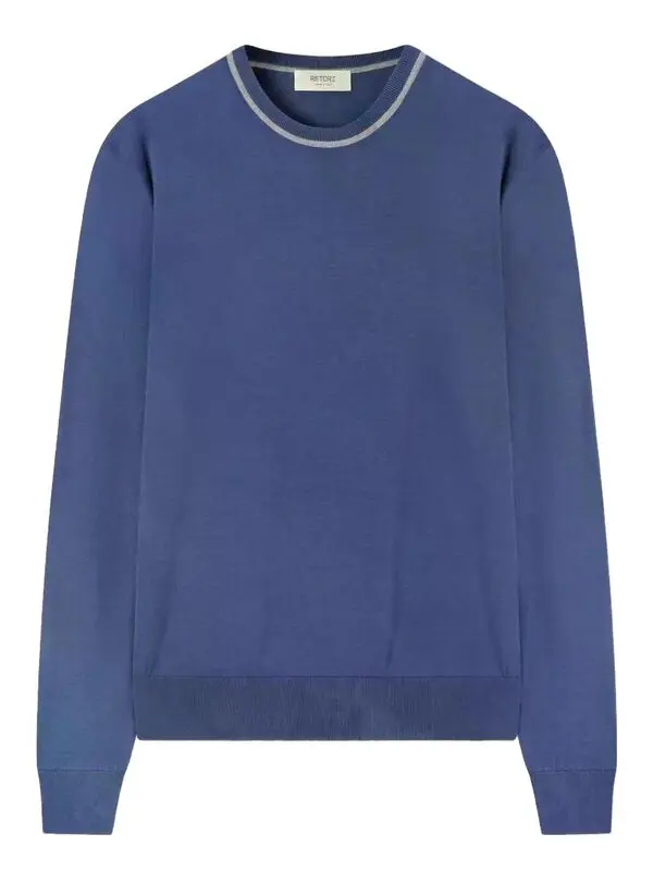 RETORI Retrodi Contrast Trim Crewneck Sweater - Blue