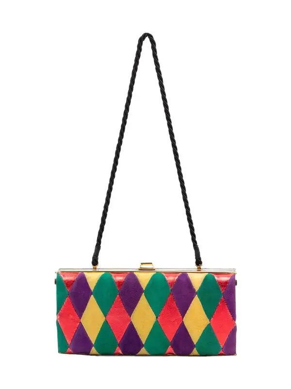Miu Miu Velvet Harlequin Minaudiere Clutch With Strap Shoulder Bag - Multicolour