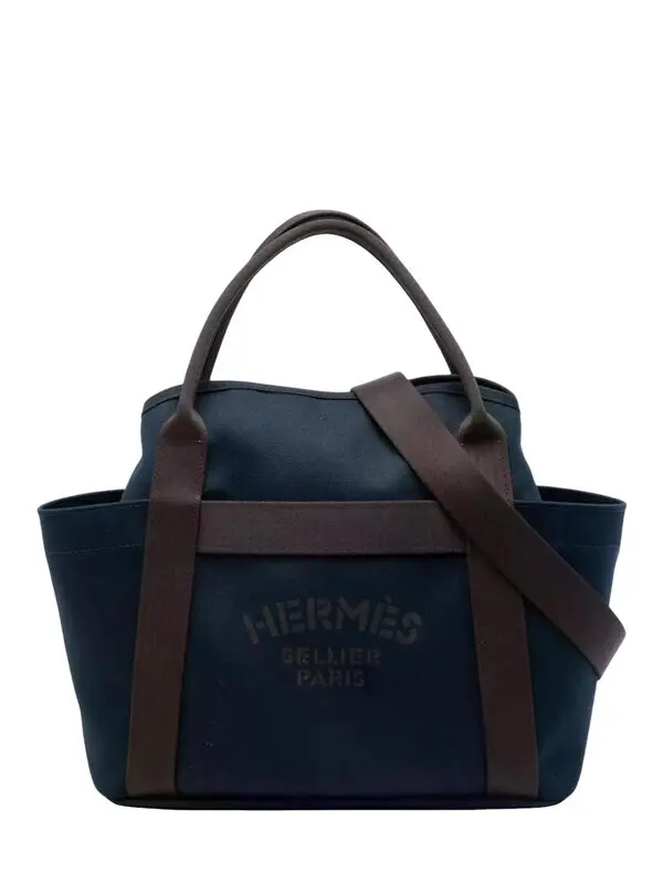 Hermès 2024 Toile Sac De Pansage Satchel - Blue