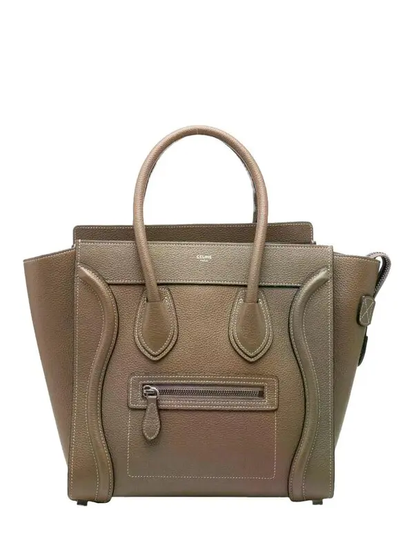 Celine Micro Leather Luggage Tote Bag - Brown