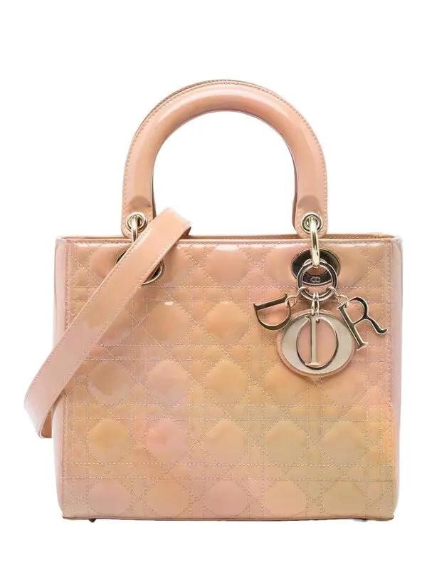 Dior Patent Cannage Lady Satchel - Brown