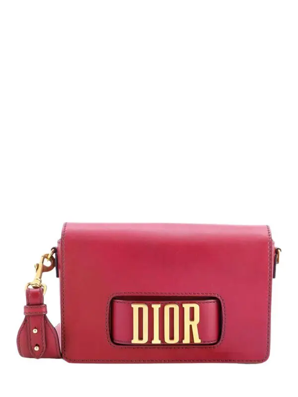 Dior Dioevolution Flap Bag Leather Medium Shoulder Bag - Red