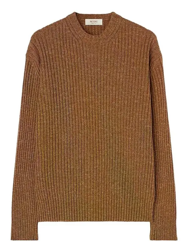 RETORI Ribbed-knit Crew-neck Sweater - Brown