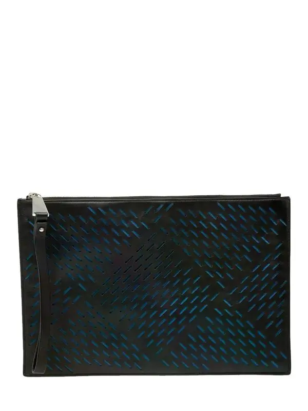 Bottega Veneta Perforated Leather Clutch Bag - Black