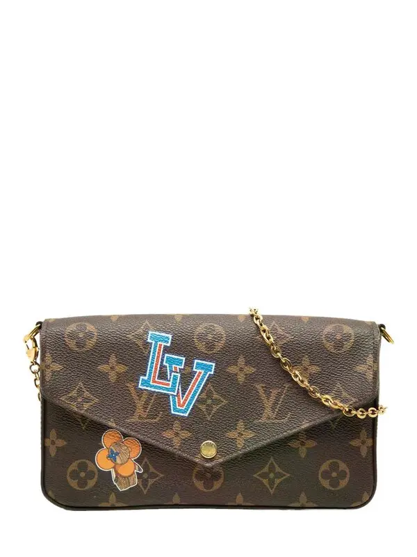 LOUIS VUITTON Monogram World Tour Pochette Felicie Crossbody Bag - Brown