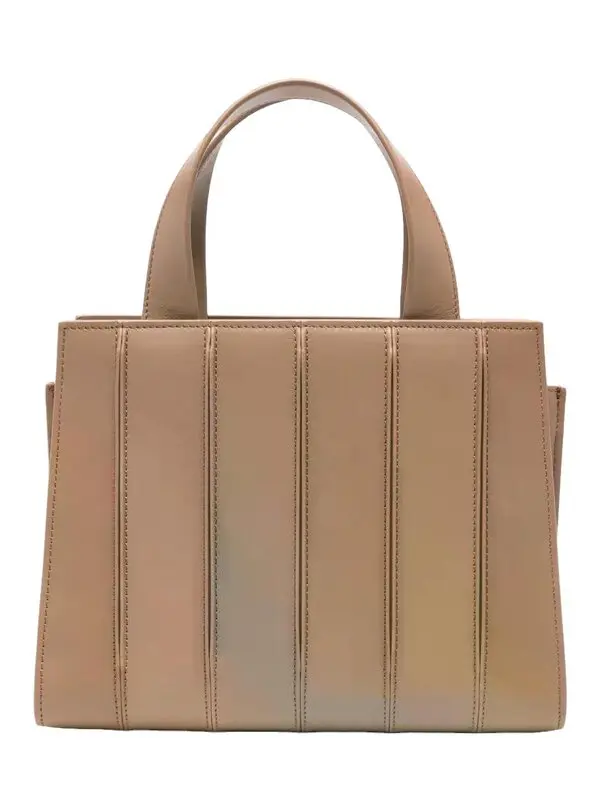 Max Mara Whitney Ribbed Leather Tote Bag - Neutrals
